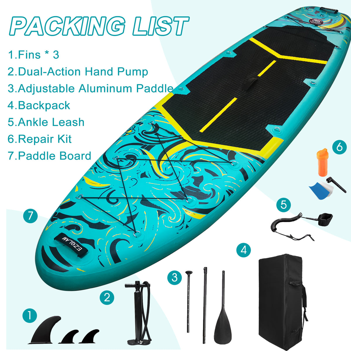 Inflatable All Round Stand Up Paddle Boards with Premium SUP Board Acc – EZ GLAM